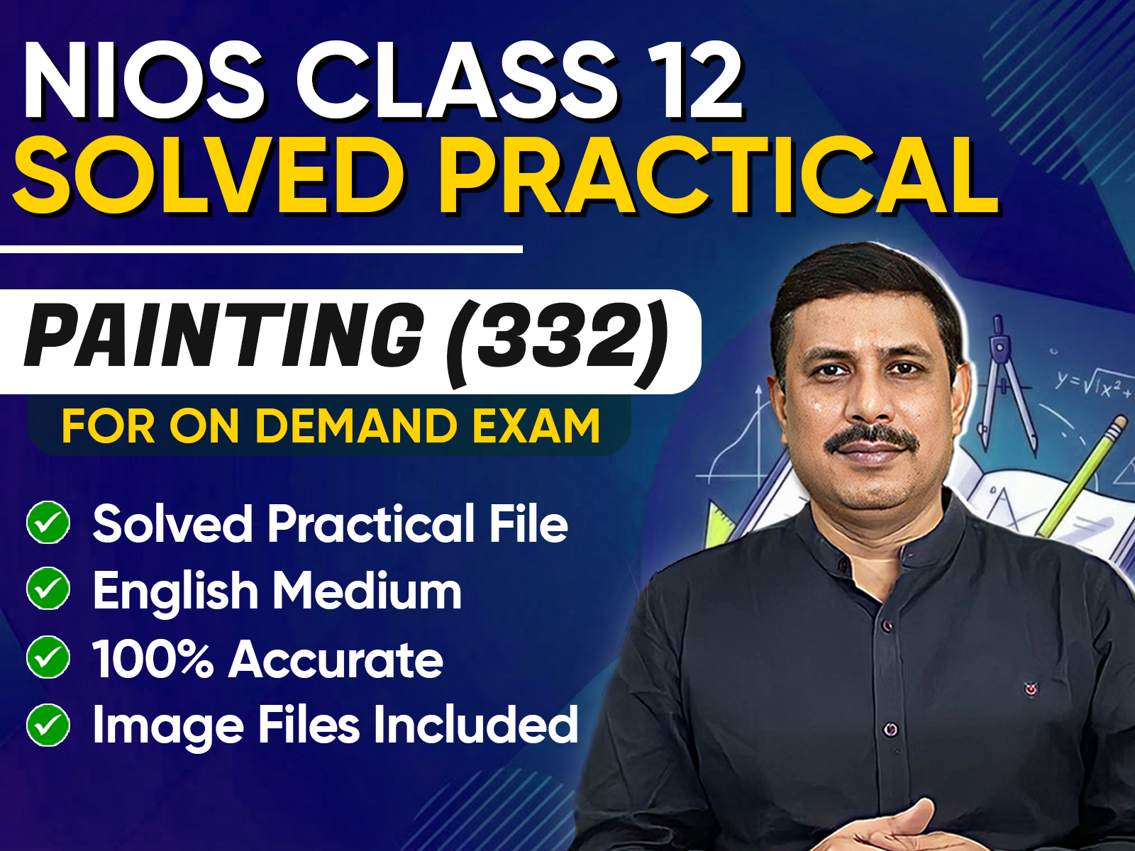 NIOS Class 12 Painting (332) Solved Practical File PDF | ODE 2026